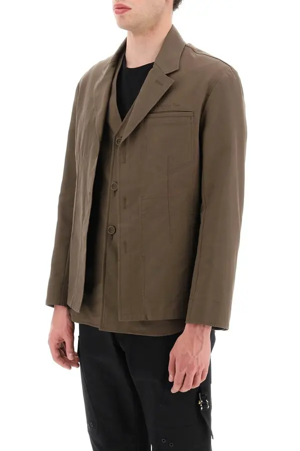 Dior Christian Single-breasted Blazer With Removable Vest