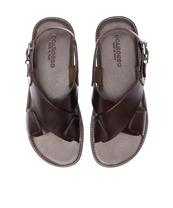 SCAROSSO Massimo Buckle-fastened Leather Sandals - Brown