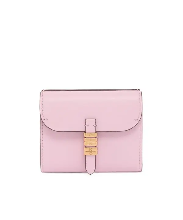 Pinko Buckle-detailed Folded Saddle Wallet - Pink