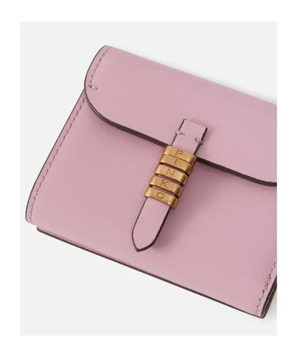 Pinko Buckle-detailed Folded Saddle Wallet - Pink