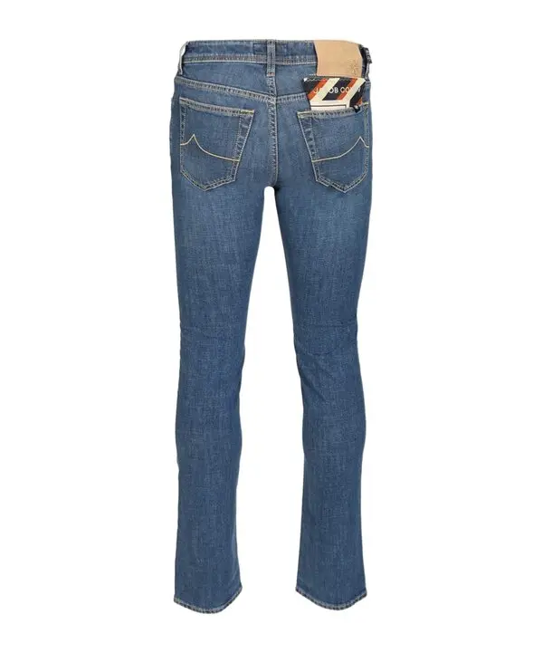 Jacob Cohen Slim Fit Jeans With Logo Patch - Blue