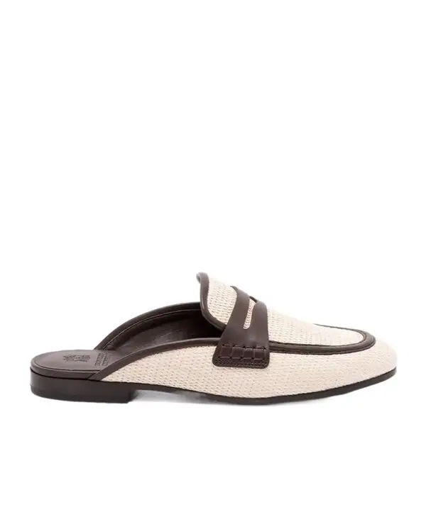 Brunello Cucinelli Almond Toe Slip-on Mules - Cream