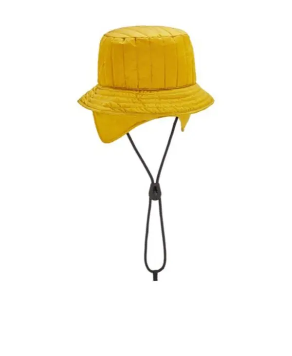 Stone Island Quilted Bucket Hat With Logo Embroidery - Yellow