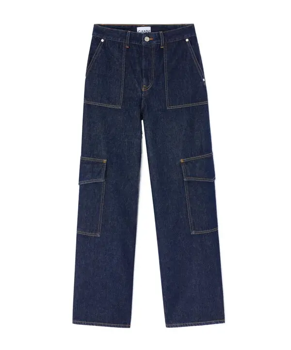 GANNI Straight Leg Cargo Jeans