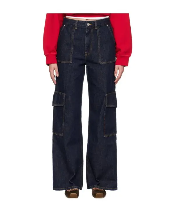 GANNI Straight Leg Cargo Jeans