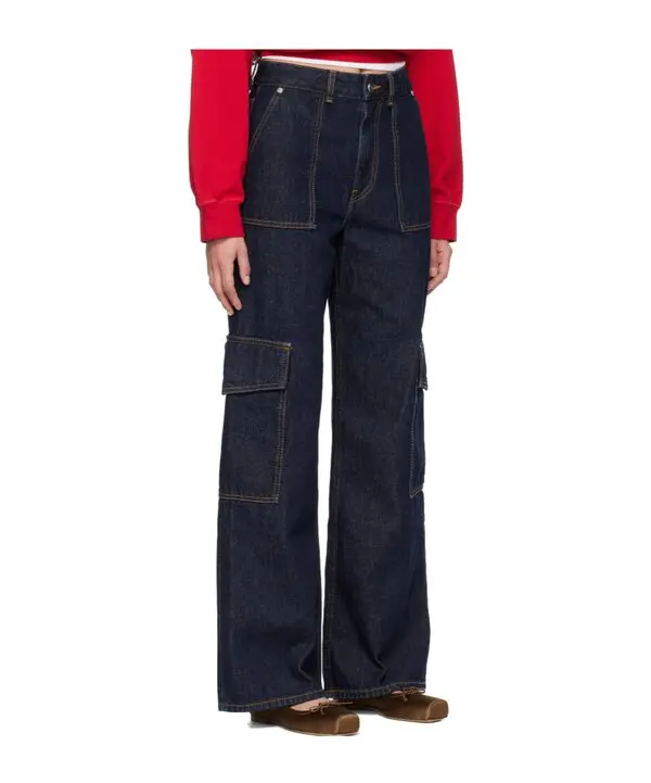 GANNI Straight Leg Cargo Jeans
