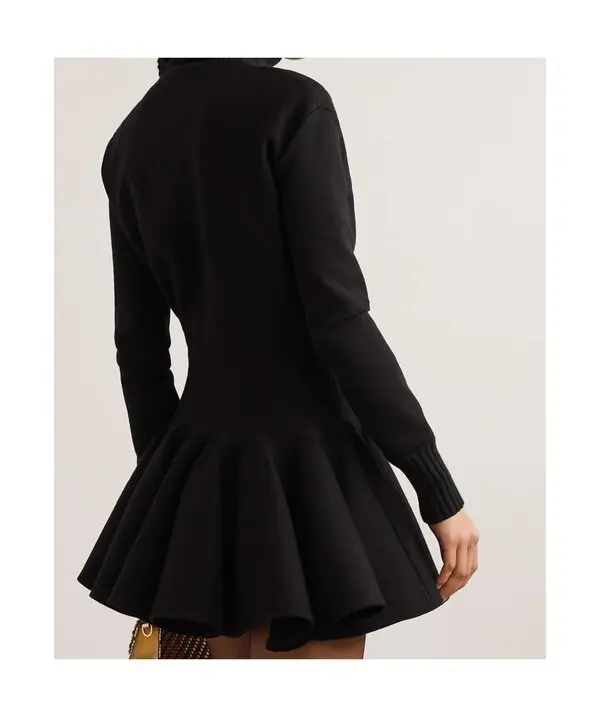 Valentino Garavani Pleated High-neck Mini Dress