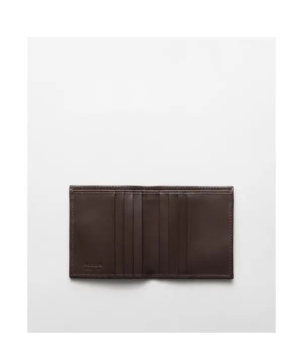 Prada Logo Plaque Two-tone Card Holder
