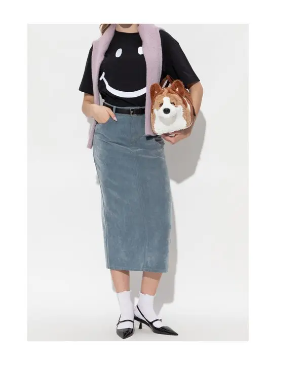 Moschino Belted Denim Maxi Skirt
