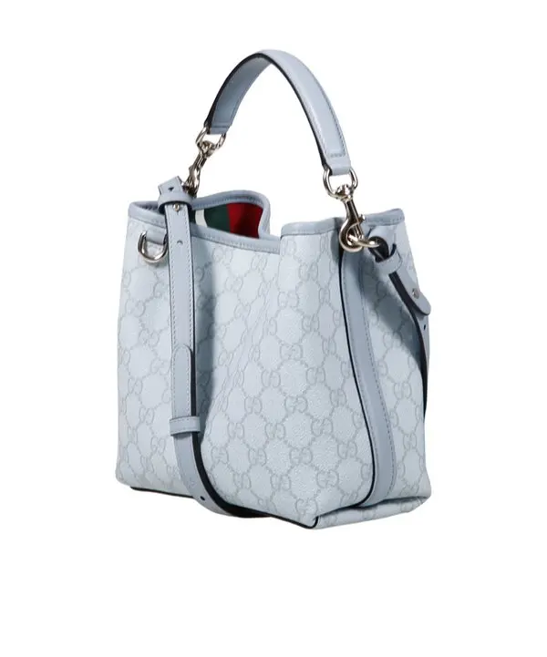 Gucci Gg Emblem Small Bucket Bag - Gray