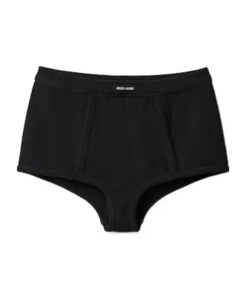 Miu Miu Ribbed Knit Boxer Shorts - Black