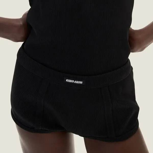 Miu Miu Ribbed Knit Boxer Shorts