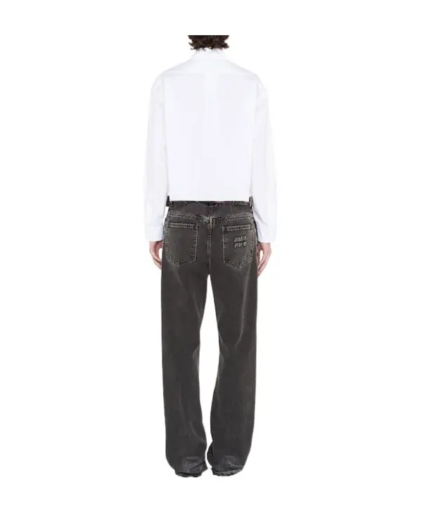Miu Miu Cropped Logo Shirt