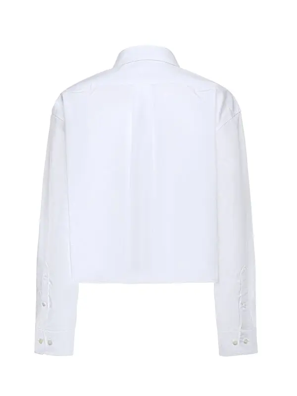 Miu Miu Cropped Logo Shirt - White
