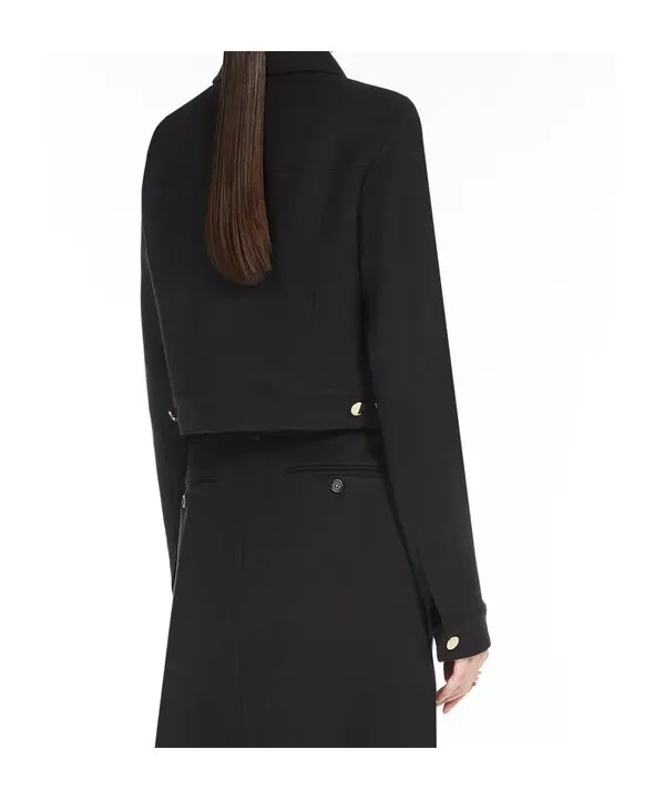Sportmax Cotton Cady Cropped Jacket With Metal Buttons