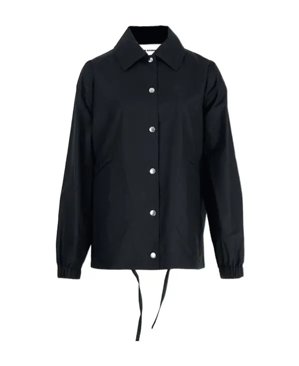 JIL SANDER Logo-printed Drawstring Shirt Jacket - Black