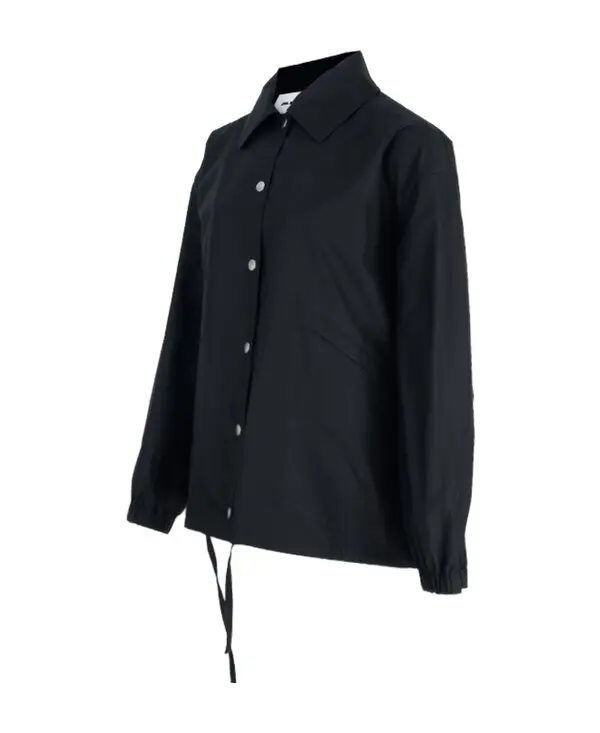 JIL SANDER Logo-printed Drawstring Shirt Jacket - Black