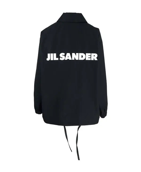 JIL SANDER Logo-printed Drawstring Shirt Jacket - Black