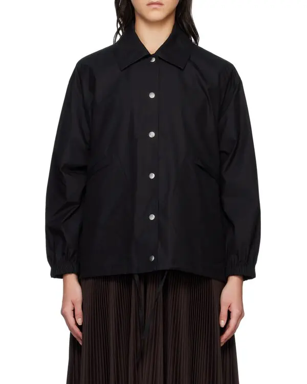 JIL SANDER Logo-printed Drawstring Shirt Jacket - Black