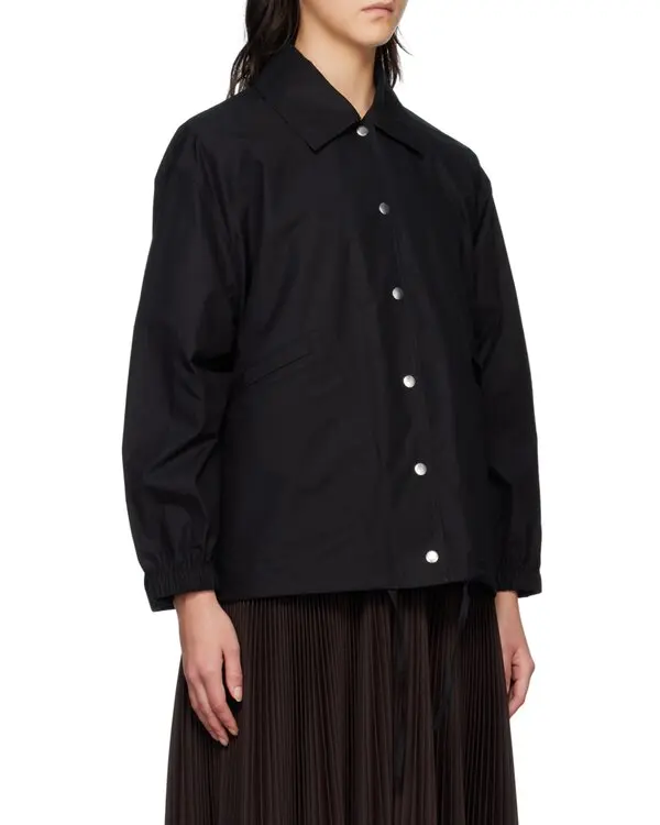JIL SANDER Logo-printed Drawstring Shirt Jacket - Black