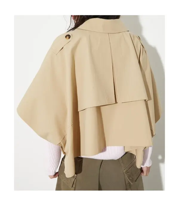MAXCO. Max&co. Single Breasted Cape With Shirt Collar And Epaulettes