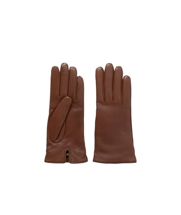 Saint Laurent Logo Gloves - Brown