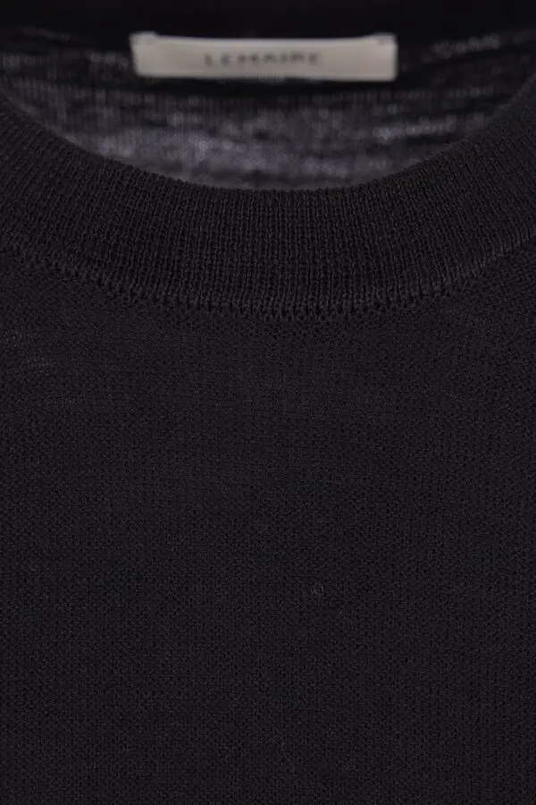 LEMAIRE Sleeveless Buttoned Knitted Top - Black