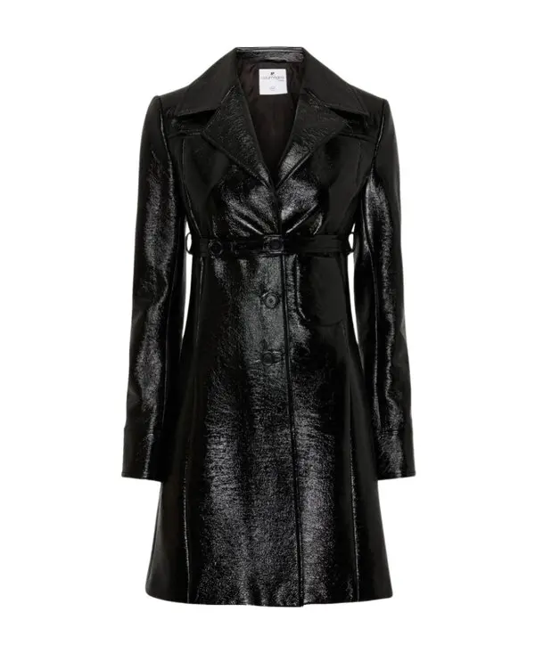 COURREGES Belted Short Heritage Vinyl Coat