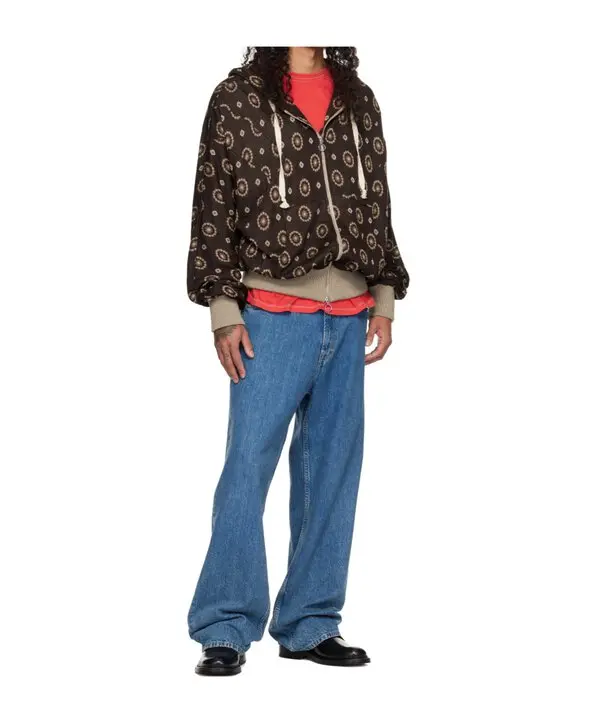 EDWARD CUMING Jacquard Pattern Zip-up Hoodie