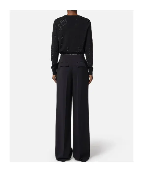 Elisabetta Franchi Embellished V-neck Wool Cardigan - Black/black
