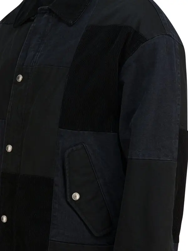 Comme Des Garçons Homme Tone-on-tone Patchwork Cotton Jacket - Black