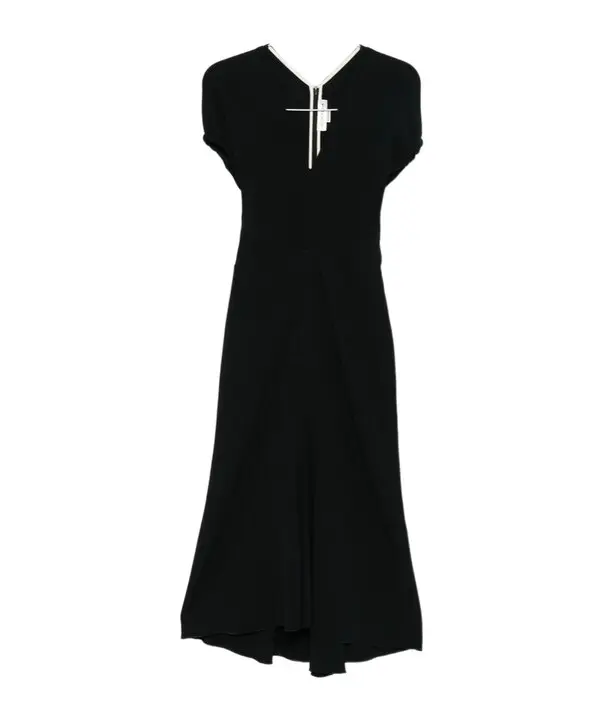 Victoria Beckham Edith V-neck Midi Dress