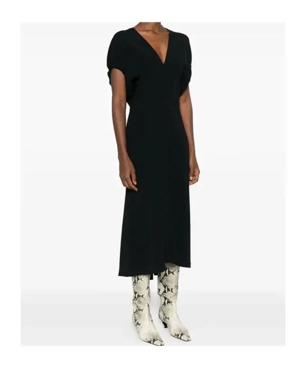 Victoria Beckham Edith V-neck Midi Dress