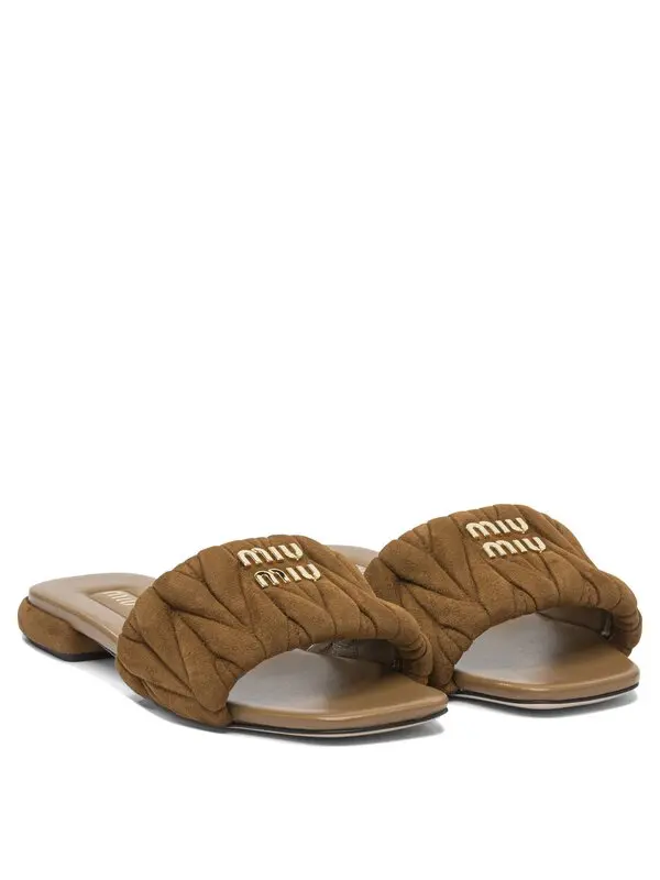 Miu Miu Open Toe Slip-on Sandals