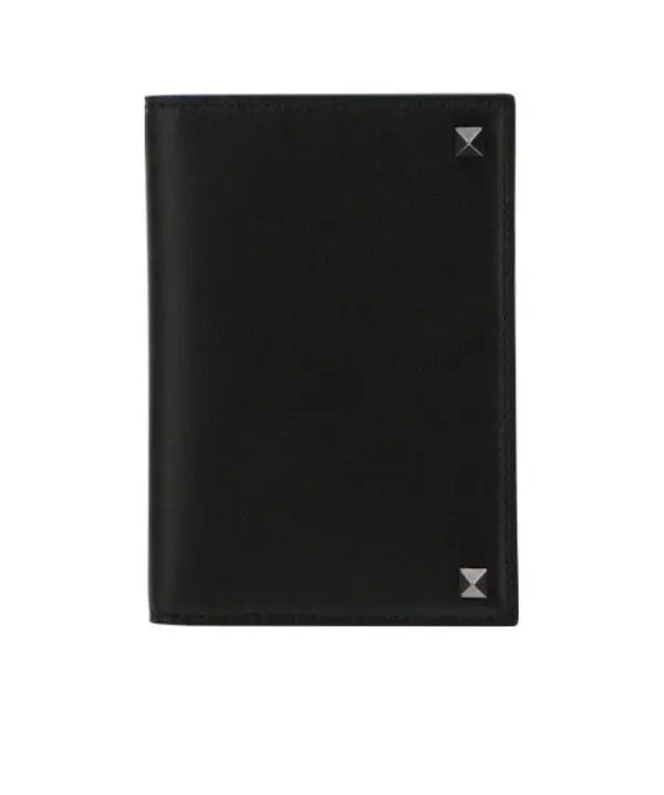 Valentino Garavani Fold Wallet In Half - Black