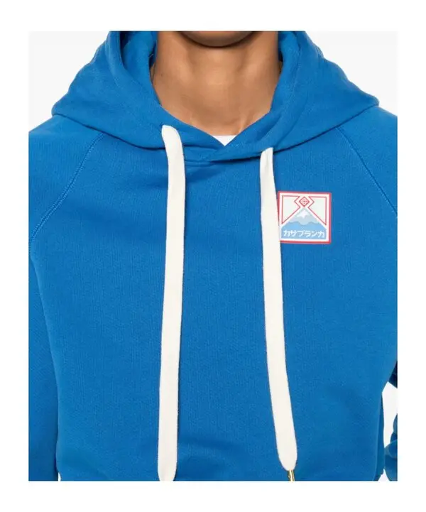 Casablanca Cropped Cotton Hoodie With Drawstring