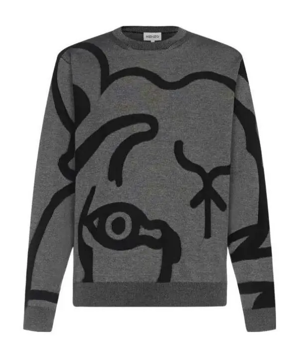 Kenzo Abstract Tiger-print Sweatshirt - Black