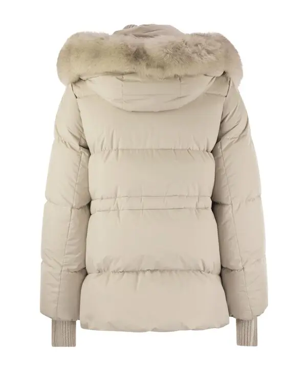 MOORER Attica-stp Short Down Jacket With Hood And Fur