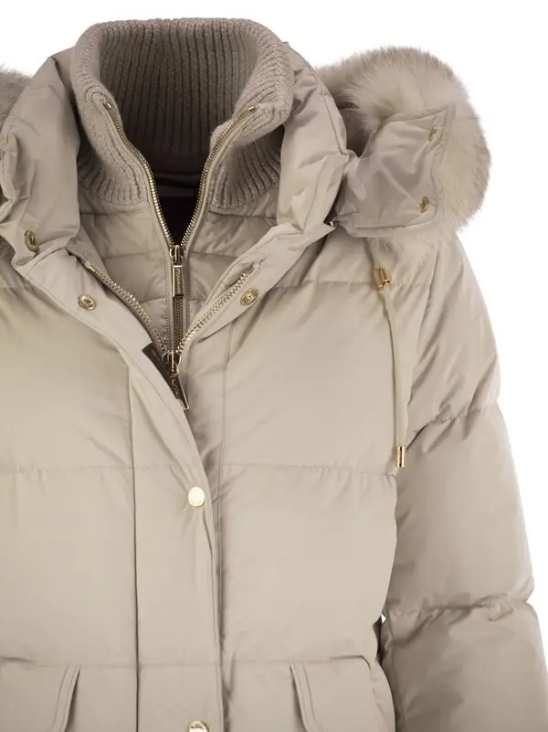 MOORER Attica-stp Short Down Jacket With Hood And Fur