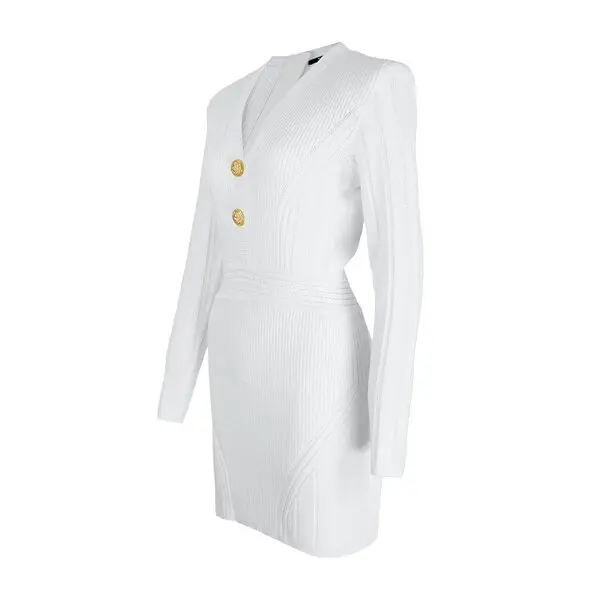 Balmain Ribbed-knit Mini Dress