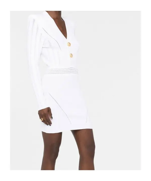 Balmain Ribbed-knit Mini Dress