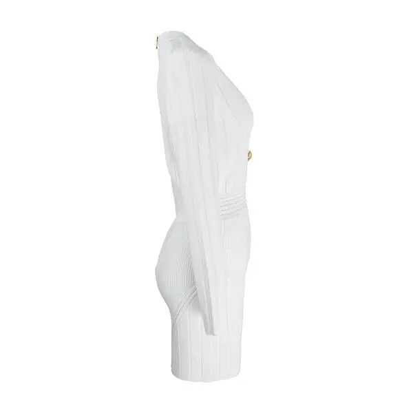 Balmain Ribbed-knit Mini Dress