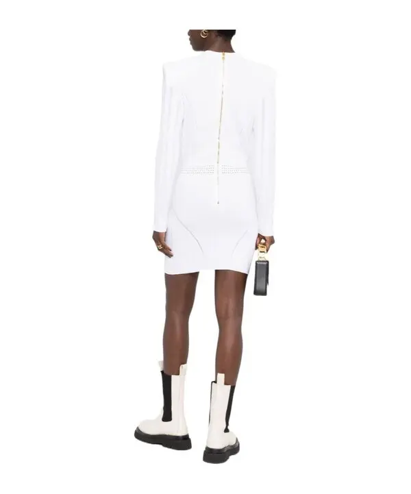 Balmain Ribbed-knit Mini Dress