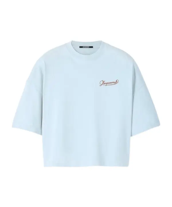 Jacquemus Short Sleeve Cropped Crewneck T-shirt - Blue