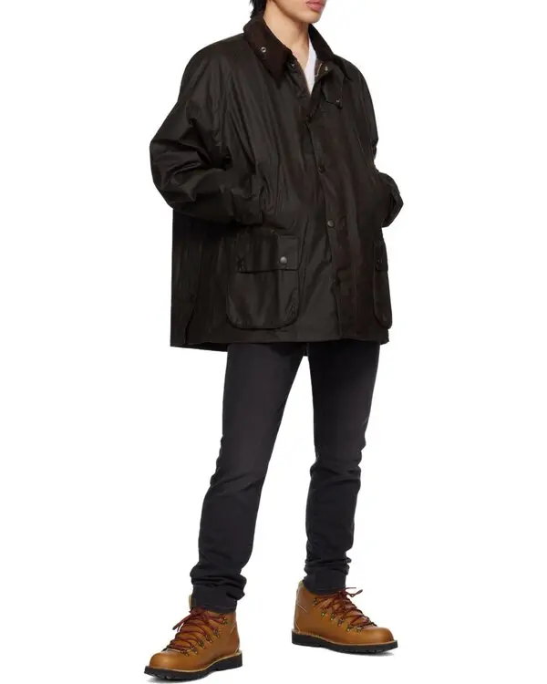 Barbour Bedale Wax Jacket With Corduroy Details - Black