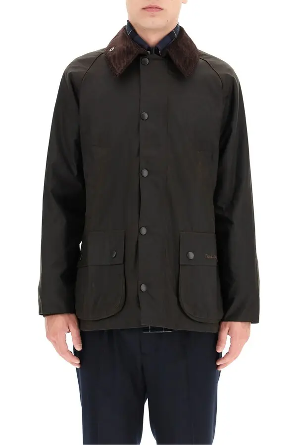 Barbour Bedale Wax Jacket With Corduroy Details - Black