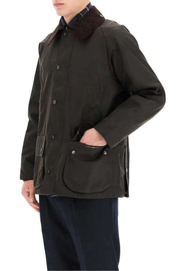 Barbour Bedale Wax Jacket With Corduroy Details - Black