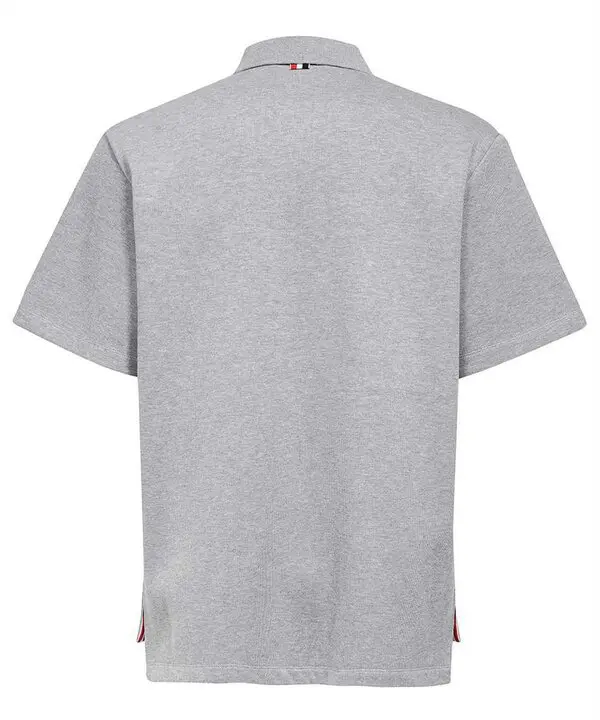 Thom Browne Rwb Pocket Trim Polo Shirt - Light Gray