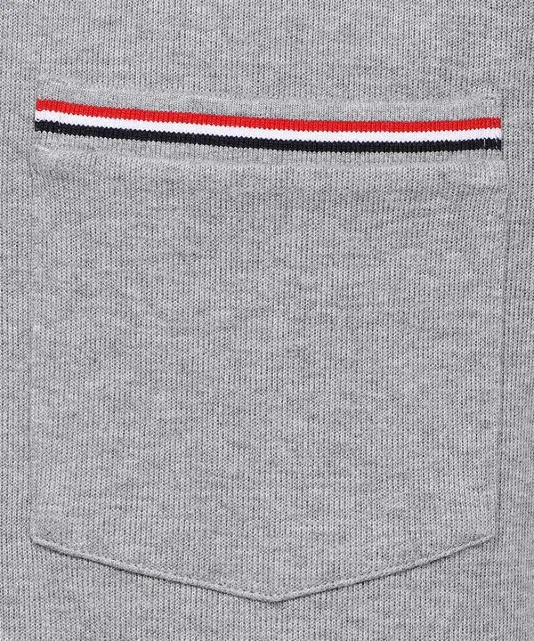 Thom Browne Rwb Pocket Trim Polo Shirt - Light Gray