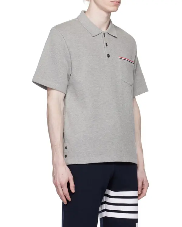 Thom Browne Rwb Pocket Trim Polo Shirt - Light Gray